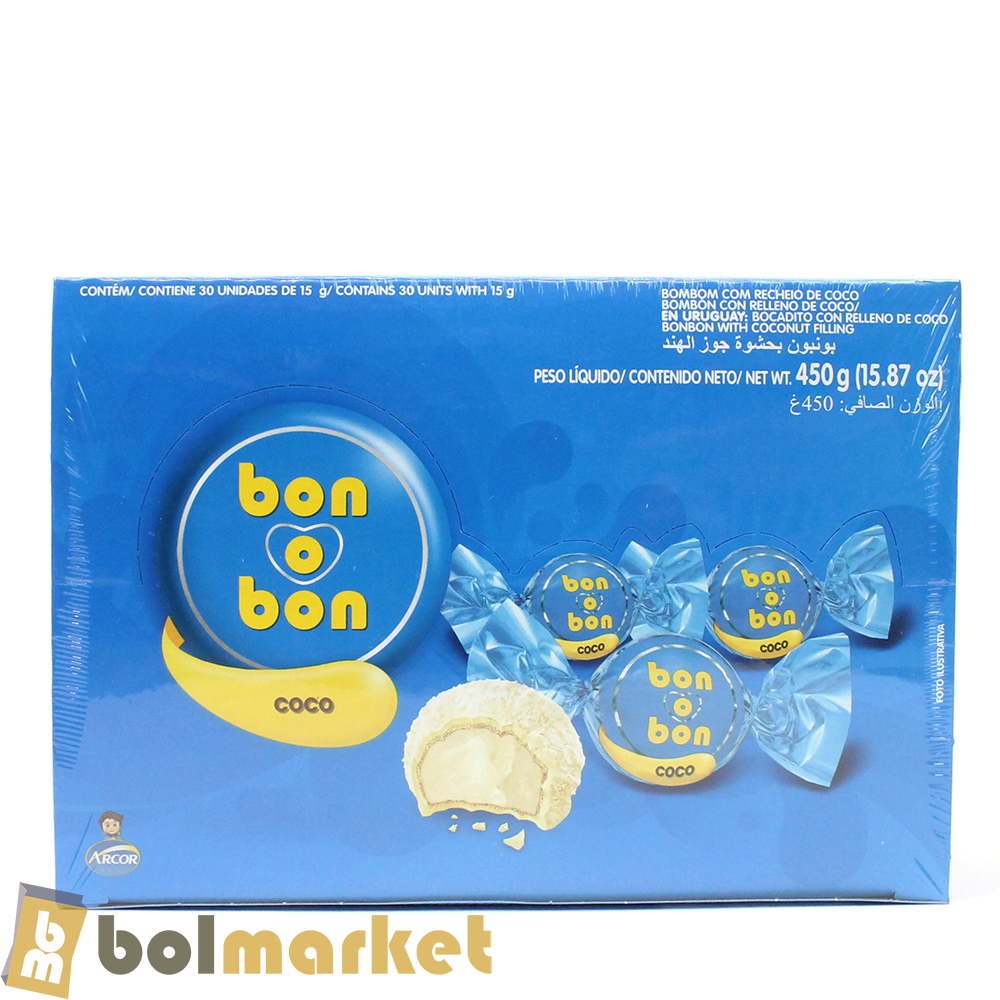 Arcor - Bon o Bon Chocolates - Coconut - 15.87 oz (450g) – Bolmarket